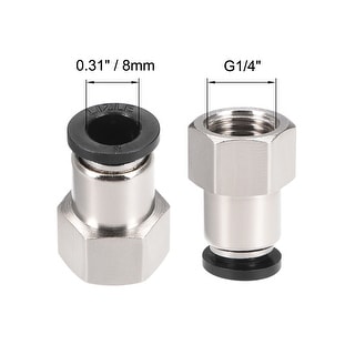 Push to Connect Tube Fitting Adapter 8mm OD x 1/4" PT Female Silver ...