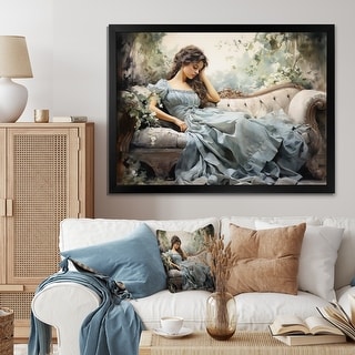 Designart "Fashion 1850S Suffused Portrait" Fashion Framed Canvas ...