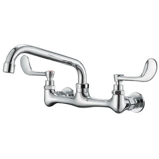 Wall Mounted Kitchen Sink Faucet 2 Handle 8 Inch Center Kitchen Faucets ...