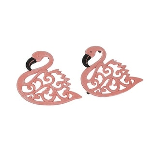 Set Of 2 Cast Iron Pink Flamingo Decorative Trivets Home Kitchen - 0.5 ...