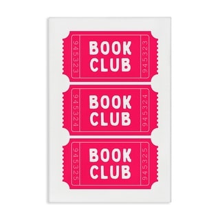 Stupell Pink Book Club Tickets Canvas Wall Art Design By Lettered and ...