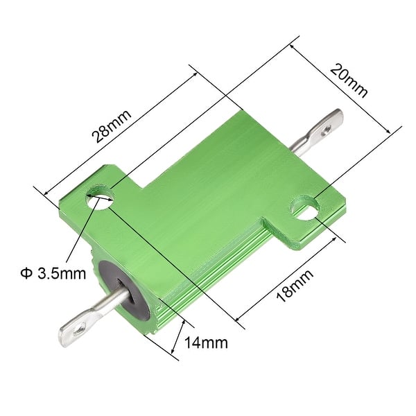 25W 50 Ohm 5% Aluminum Housing Resistor Wirewound Resistor Green Tone 5 ...
