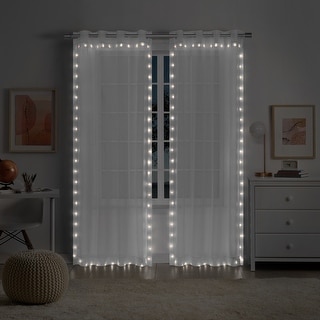 Eclipse Starlight Light Up Sheer Hookless Curtain, 1 Panel, Lights with ...