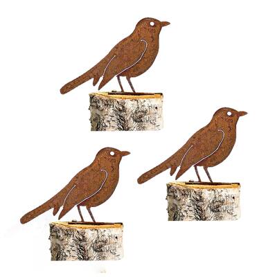 California Home and Garden Set of 3 Metal Robin Silhouettes, 5 Inch ...