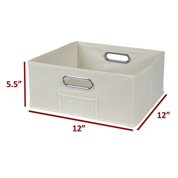 Noble Connect Set of 6 Half-Size Fabric Storage Bins- Natural - Bed ...