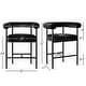 Velvet Counter Height Bar Stools with Arms, Curved Back, Metal Frame ...