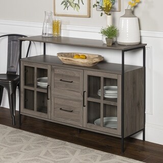 Industrial 3-Door Storage Buffet, Slate Grey - Bed Bath & Beyond - 36307762