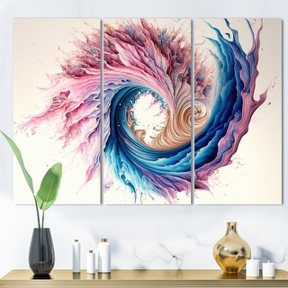 Designart "Multi-Color Paint Swirl IV" Modern Spiral Canvas Art Print ...