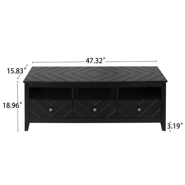 Mid-Century Modern 3-Drawer TV Stand - Entertainment Center with ...