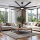 Moasis 96 Inch/80 inch Black Ceiling Fan with Light and Remote, DC ...