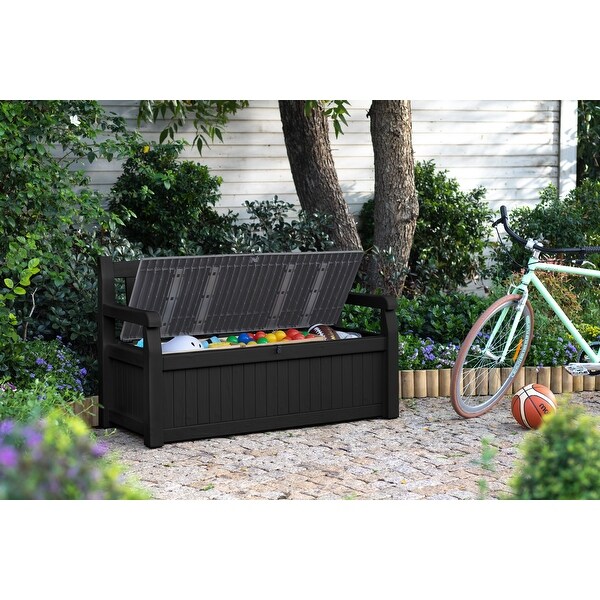Keter Solana 70 Gallon Resin Elegant Outdoor Storage Deck Box and Bench Organizer With Spacious Seating N A Bed Bath Beyond 34937082
