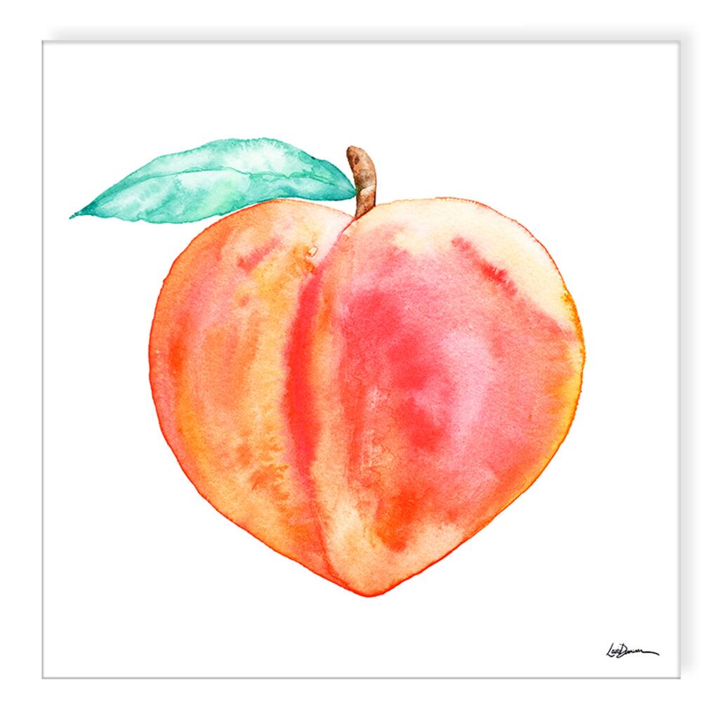 'Peachy Keen' Fruit Canvas Wall Art by Laurie Duncan - Overstock - 30740535