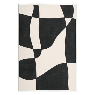 Stupell Retro Wavy Checkered Pattern Shapes Wall Plaque, Design By JJ ...