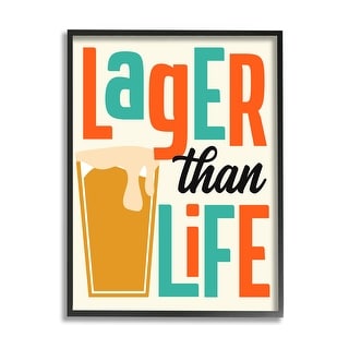 Stupell Vintage Lager Than Life Framed Giclee Art Design by Anna Quach ...