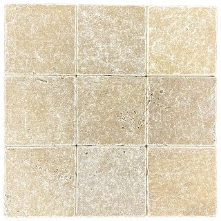 Tuscany Brown Travertine 4" x 4" Tumbled Tile - Bed Bath & Beyond ...