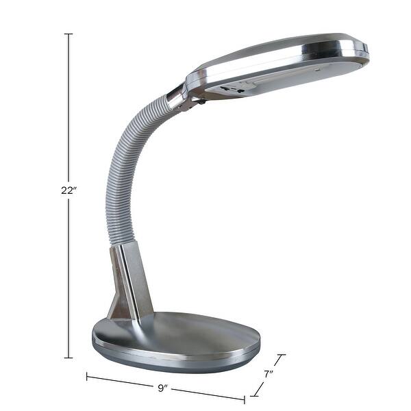 Lavish Home Gooseneck Natural Sunlight LED Desk Lamp, Silver - Bed Bath ...
