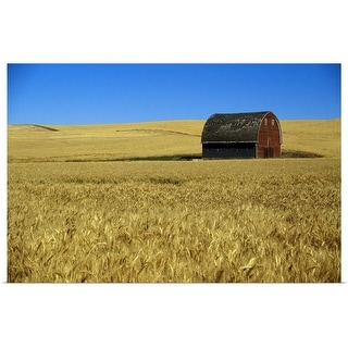 "Red barn in wheat field, Palouse region, Washington" Poster Print ...