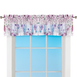 Floral Sheer Fabric Rod Pocket Top Window Valance - Bed Bath & Beyond ...