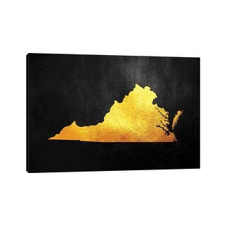 iCanvas "Virginia Gold Map" by Adrian Baldovino Canvas Print - Bed Bath ...