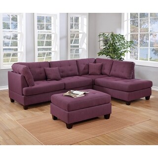 Reversible Sectional Sofa Polyfiber Couch - Bed Bath & Beyond - 35494093