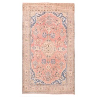 ECARPETGALLERY Hand-knotted Antalya Vintage Pink Wool Rug - 7' x 12 ...