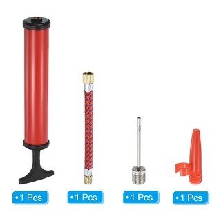10" Sports Ball Pump Kit Hand Inflator w Needle Nozzle Extension Hose ...