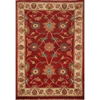 Red Floral Kazak Foyer Rug Hand-Knotted Wool Carpet - 2'0" x 3'0" - Bed ...