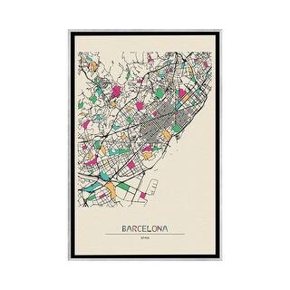 iCanvas "Barcelona, Spain Map" by Ayse Deniz Akerman Framed - Bed Bath ...