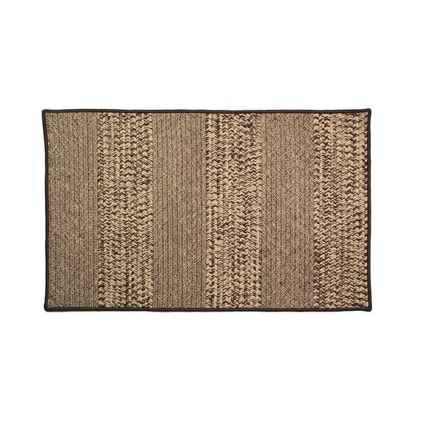 Brown and Beige Tweed Stripe Handcrafted Reversible Door Mat 26" x 40 ...