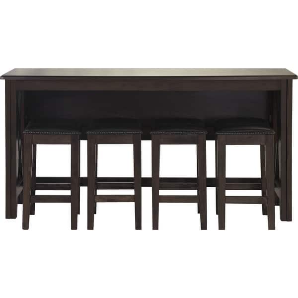 Carmina 5-Piece Drop Leaf Counter Set in Dark Brown - Bed Bath & Beyond ...