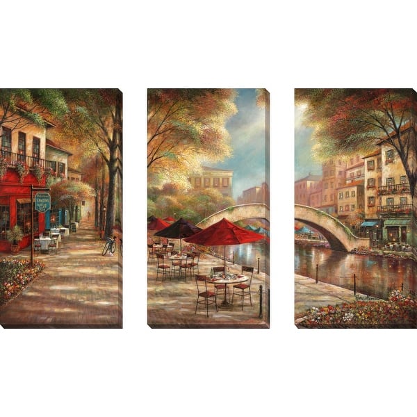 "Riverwalk Charm" by Ruane Manning 3 Piece Set on Canvas - Bed Bath ...