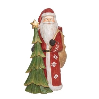 11.5" Whittled Rustic Santa Christmas Tabletop Figurine - Bed Bath ...