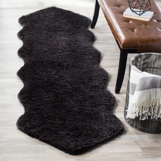 SAFAVIEH Handmade Sheep Shag Heilke Solid Rug - Bed Bath & Beyond ...
