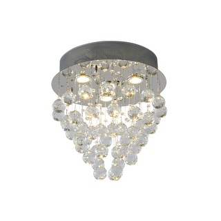 4-Light D14" Clear Crystal Semi Flush Mount with Chrome Hardware - Bed ...