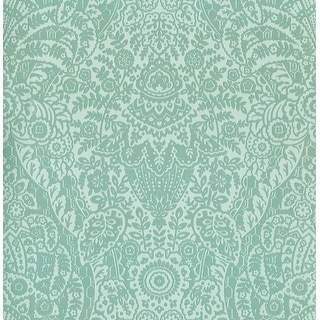 A-Street Prints Maris Mint Flock Damask Wallpaper - Bed Bath & Beyond ...