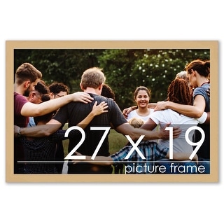 27x19 Traditional Natural Complete Wood Picture Frame with UV Acrylic ...
