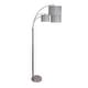 84" Metal Floor Lamp with Three Lights, Arched Design, and Linen Drum ...