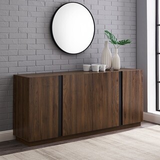 Modern 70" 4-Door Buffet Table, Dark Walnut - Bed Bath & Beyond - 37998981