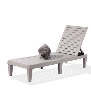 Outdoor Patio Chaise Lounge Chair Plastic Resin Lounger Recliner - Bed ...