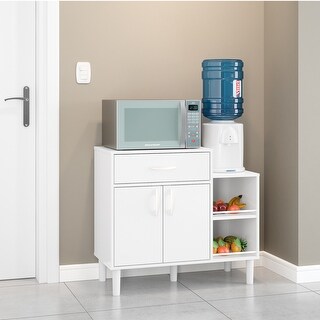 Lyon Kitchen Cart, 1 Drawer, 2 Doors, Modern White Finish - Bed Bath ...