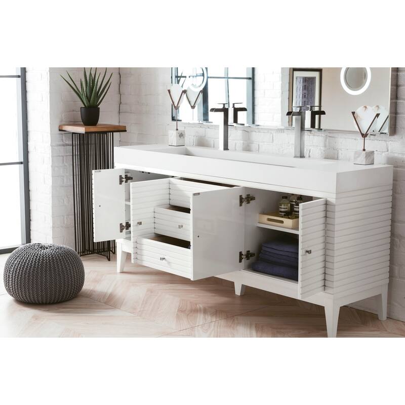 James Martin Vanities Linear 72" Double Basin Wood Vanity Cabinet Only ...