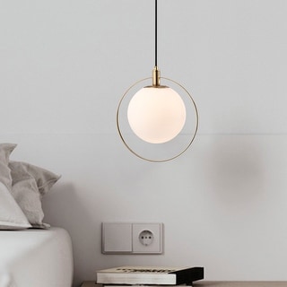 Pavlina 11 Inch Opaque Orb Glass Pendant 1 Light - Bed Bath & Beyond ...
