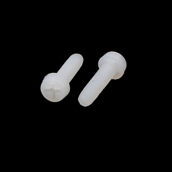 M2.5x10mm Phillips Round Head Nylon Machine Screw Bolt Fastener White ...