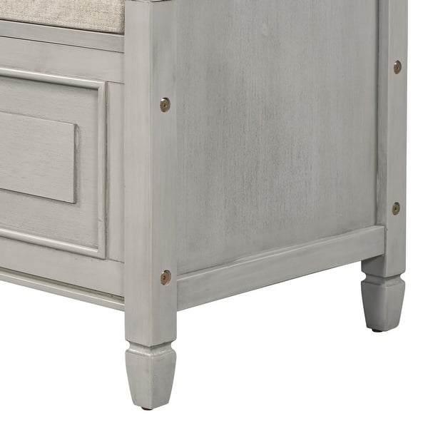 Rustic Style Solid wood Entryway Multifunctional Storage Bench Bed ...