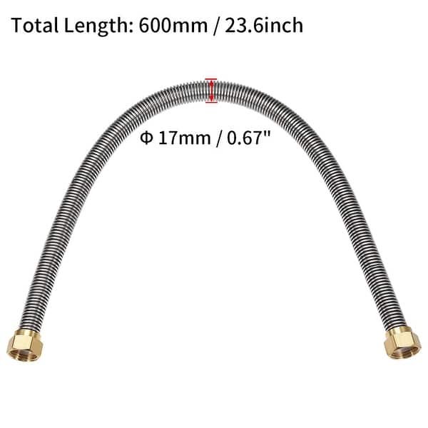Corrugated Stainless Steel Water Line 23.6inch Length G1/2 Female ...