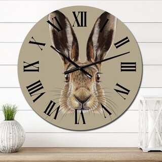 Designart 'Portrait Of Hare II' Traditional wall clock - Bed Bath ...