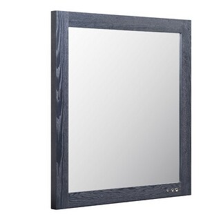 Wooden Framed Mirror In Transitional Style, Smoke Ash Gray - Bed Bath ...