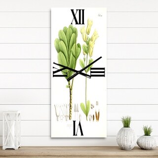 Designart 'Vintage Brazilian Plant III' Traditional Wall Clock Decor ...