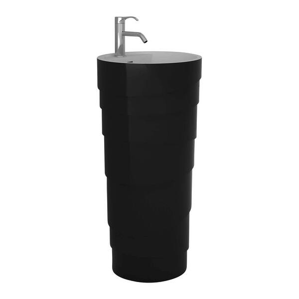 Fine Fixtures Rockview Black Pedestal Sink - Bed Bath & Beyond - 11206694