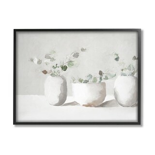 Stupell Subtle White Eucalyptus Framed Giclee Art Design by Ramona ...